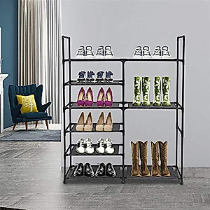 6-Tier Shoe Rack Storage Organizer, Shoe Rack Storage Closet Portable Boot Organizer Shoe Racks Space Saving, Shelves Holds