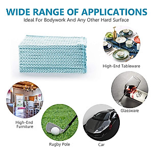 Waffle Microfiber Towels, Premium Waffle Knit Detailing Towel, Flat Waffle Weave Cloth for Car Windows Glass, No-Odor Streak-Free Ultra Absorbent Small Kitchen Cleaning Rags, 8Pack-12x12", Pale Blue