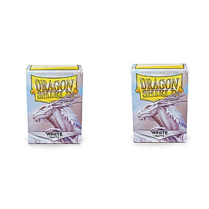 2 Packs Dragon Shield Matte White Standard Size 100 ct Card Sleeves Value Bundle! …