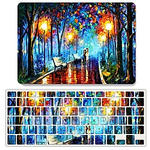 IVY Hard Shell Case with Keyboard Cover Case for MacBook Air 13 with M2 (Models: A2681) Oil Painting Case - E