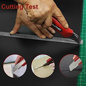 HAUTMEC 25mm Extra Heavy-Duty Utility Knife with 10pcs Blades Set, Snap-off Retractable Box Cutter, Auto-lock Mechanism, Sturdy Body HT0095-KN