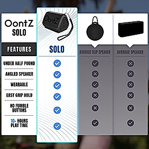 OontZ Angle Solo - Bluetooth Portable Speaker, Compact Size, Surprisingly Loud Volume & Bass, 100 Foot Wireless Range, IPX5, Perfect Travel Speaker, Bluetooth Speakers by Cambridge Sound Works (Black)