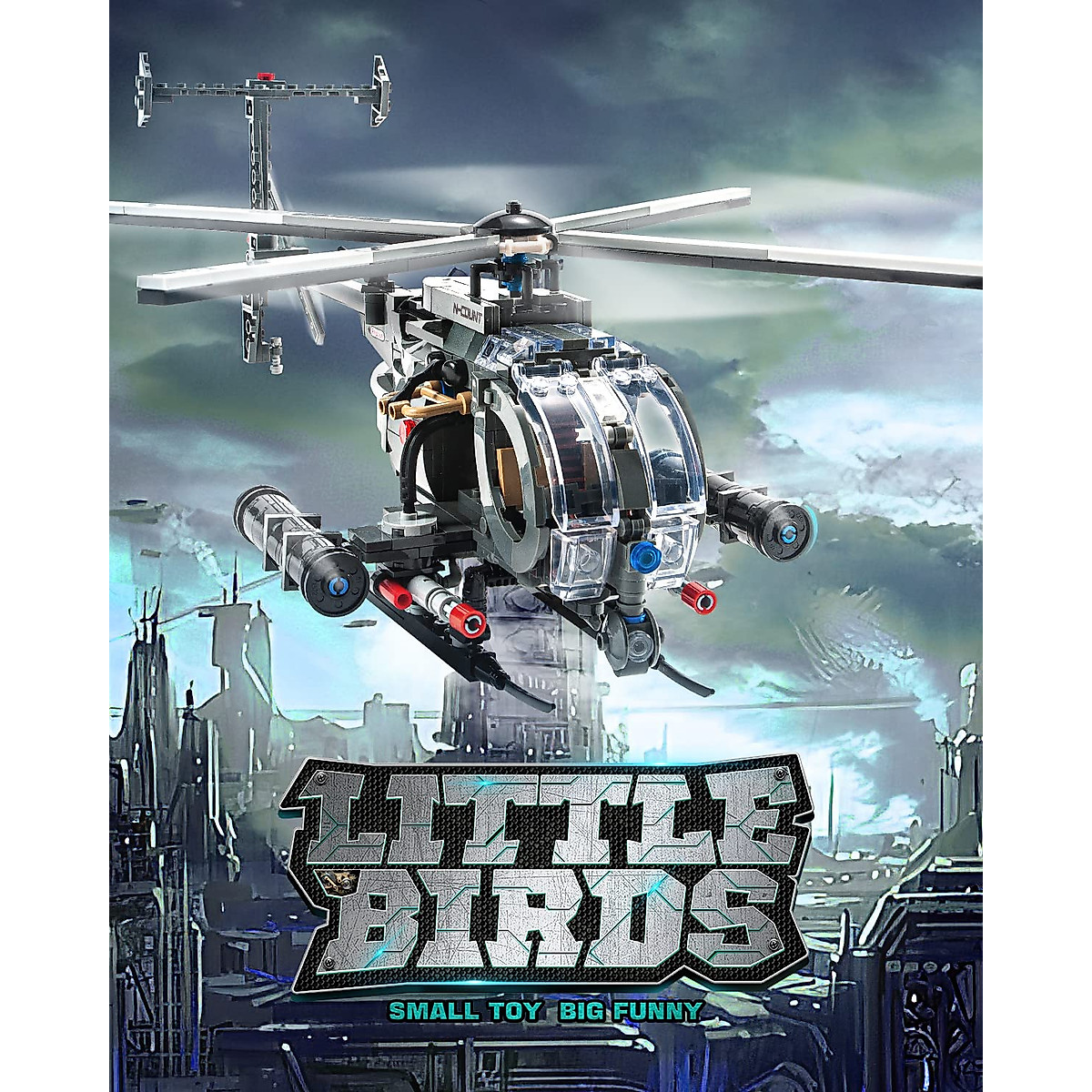 dOvOb Military Bird Helicopter Building Blocks Set, Fighting Army Plane Toys as Gift for Kids or Adult (523 Pieces)