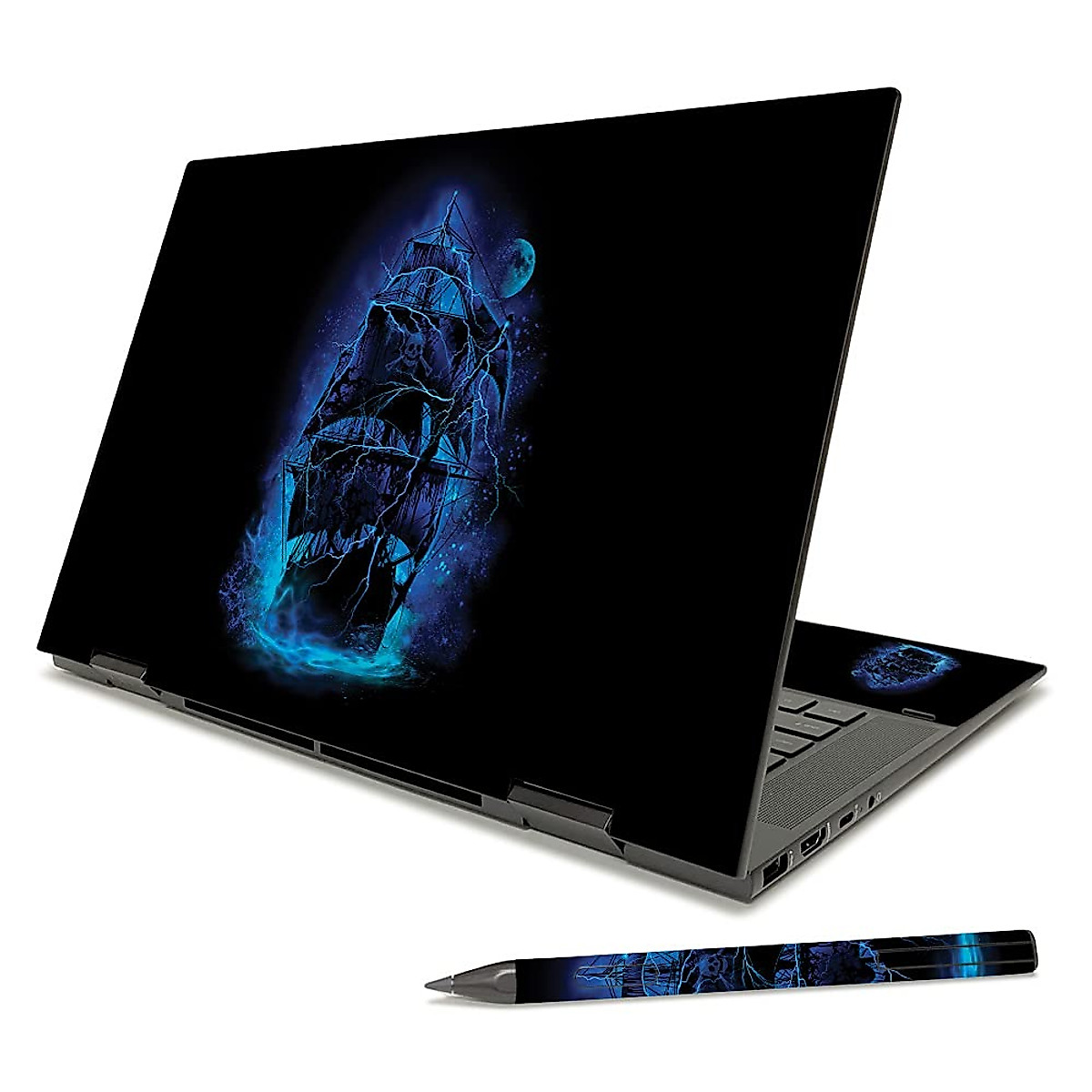 MightySkins Skin Compatible with HP Envy x360 15" (2021) - Pirate Storm | Protective, Durable, and Unique Vinyl Decal wrap Cover | Easy to Apply, Remove, and Change Styles | Made in The USA