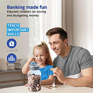 M&R Digital Counting Coin Bank. Batteries Included! Personal Coin Counter/Money Counting jar, totals up Your Savings- Works with All U.S. Coins-in Retail Packaging.