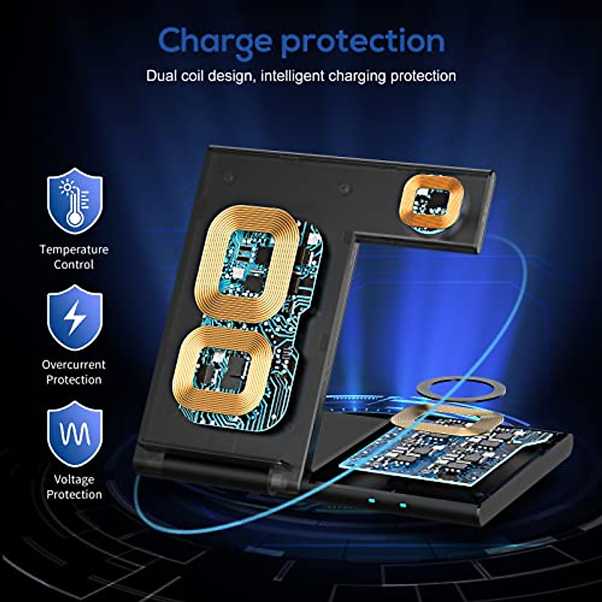 Wireless Charger, 3 in 1 Wireless Charging Station, Apple Watch Charger for iPhone 14/13/12/11/Pro/Max/XS/XR/X/8/Plus, for Apple Watch 8/Ultra/7/6/SE/5/4/3/2/AirPods 2/3/Pro/Pro2