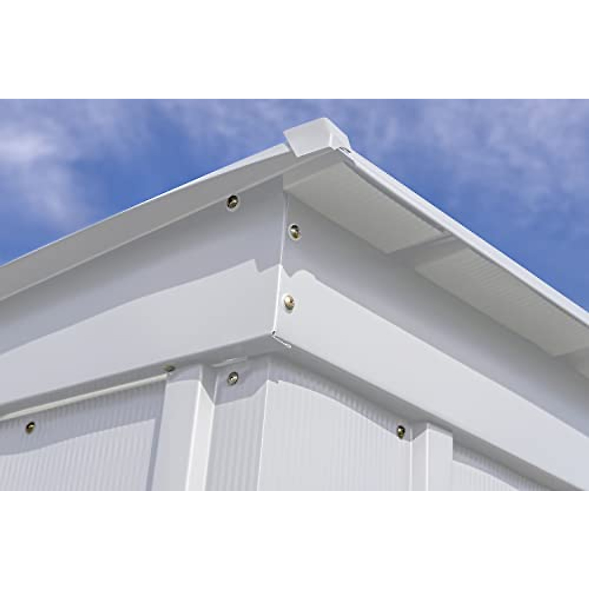 Arrow Shed Classic 8' x 4' Outdoor Padlockable Steel Storage Shed Building, Flute Grey