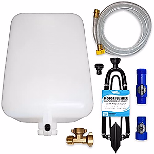 Seaworks Boat Winterizer Gravity Motor Cleaner with Flusher Kit - Gravity Flow System DIY Winter Preparation Solution for Marine Engines - For Inboard and Outboard Engines