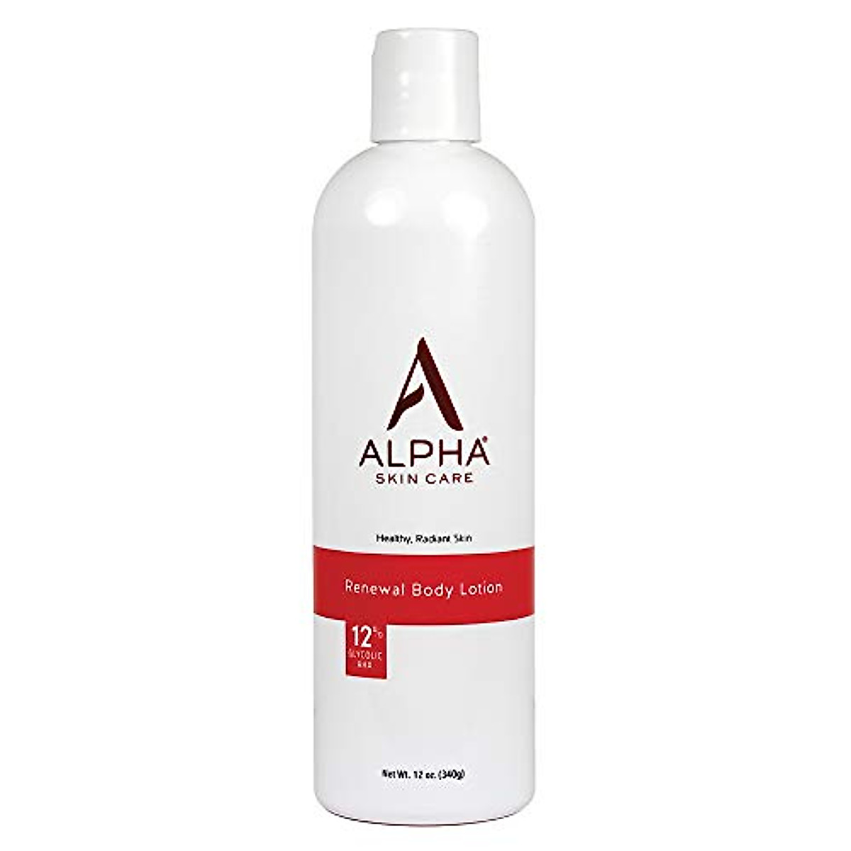 Alpha Skin Care Revitalizing Body Lotion with 12% Glycolic AHA, Simple and Effective Multi-Purpose Daily Moisturizer Hydrates and Exfoliates with Acne Treatment, Anti-Aging, Smoothing Properties