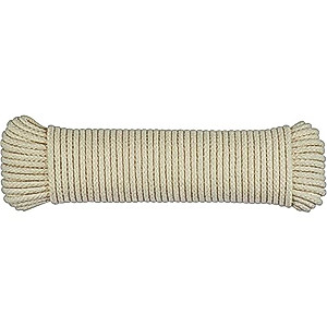 SteadMax 100 ft Natural Cotton Rope, Clothesline Rope, Heavy Duty General Purpose Rope Utility Cord, Ideal for Sports, Outdoors, Tents, Hammocks, Halters, Harnesses, Awnings (1 Pack)