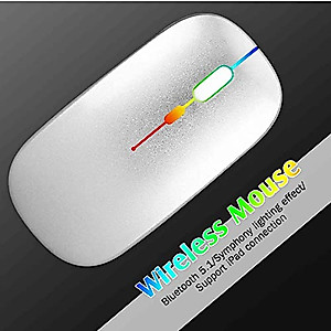 UrbanX 2.4GHz & Bluetooth Mouse, Rechargeable Wireless Mouse for Lenovo Yoga Tab 3 10 Bluetooth Wireless Mouse for Laptop/PC/Mac/Computer/Tablet/Android RGB LED Pure White