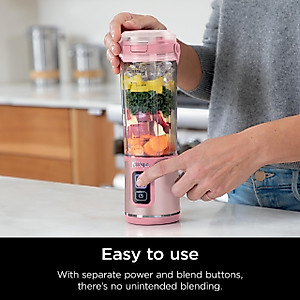 Ninja Blast Portable Blender, Cordless, 18oz. Vessel, Personal Blender For-Shakes and Smoothies, BPA Free, Leakproof-Lid and Sip Spout, USB-C Rechargeable, Dishwasher Safe Parts, Tinted Pink, BC151PK
