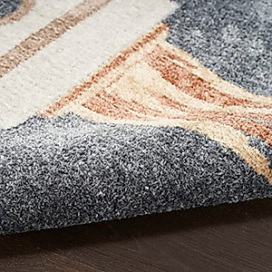 Nourison Astra Machine Washable Graphic Sky Blue 4' x 6' Kids Area -Rug, Easy -Cleaning, Non Shedding, Bed Room, Living Room, Dining Room, Kids Rug, Playroom, Nursery (4x6)