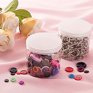 15 Pack 6oz Clear Plastic Jars Wide-mouth Storage Containers,Refillable Empty Containers for Dry Food,Dried Fruit,Seasoning and Honey Storage