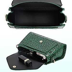 FAMYPAL Small Crossbody Shoulder Bags for Women, Trendy Mini Purse for Phone, Womens Top Handle Handbags, Vegan Leather, Green