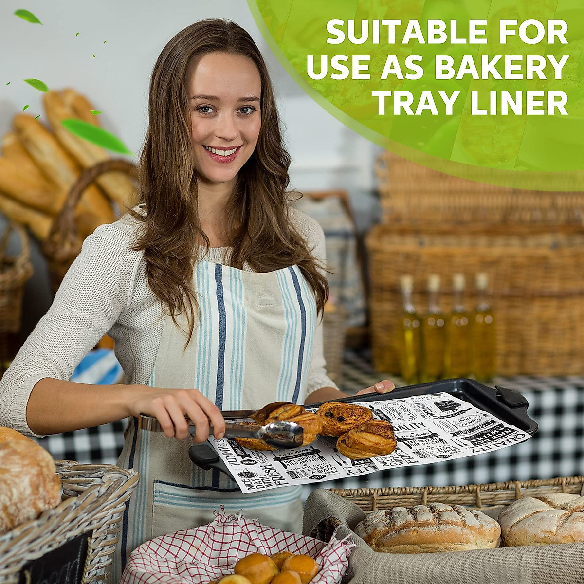 Wax Paper Sheets Deli Newsprint Food Basket Liners Sandwich Wrapping Paper Grease Resistant Waterproof Wrapping Tissue Hamburger Picnic Paper for Baking Kitchen 8.3 x 9.8 Inch(150 Pcs)