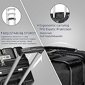 imiomo 3 Piece Luggage set Clearance, Travel Suitcase with Spinner Wheels TSA lock, Hardshell Lightweight Suitcase set for men and women (BLACK, 20/24/28)