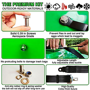 JFOMOYGI 1 PC Buckle Type Trash Can Locks for Animals Semi-Automatic,Trash Can Lid Lock,Universal Trash Can Lock Belt,Garbage Trash Can Lid Locks for Raccoon,Easy Single Hand Release