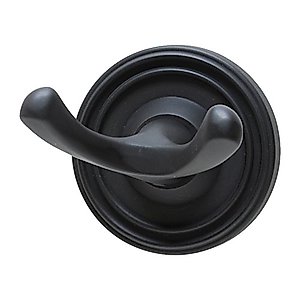 Residential Essentials 2203BK Bradford Robe Hook, 2.5" x 2.5", Black