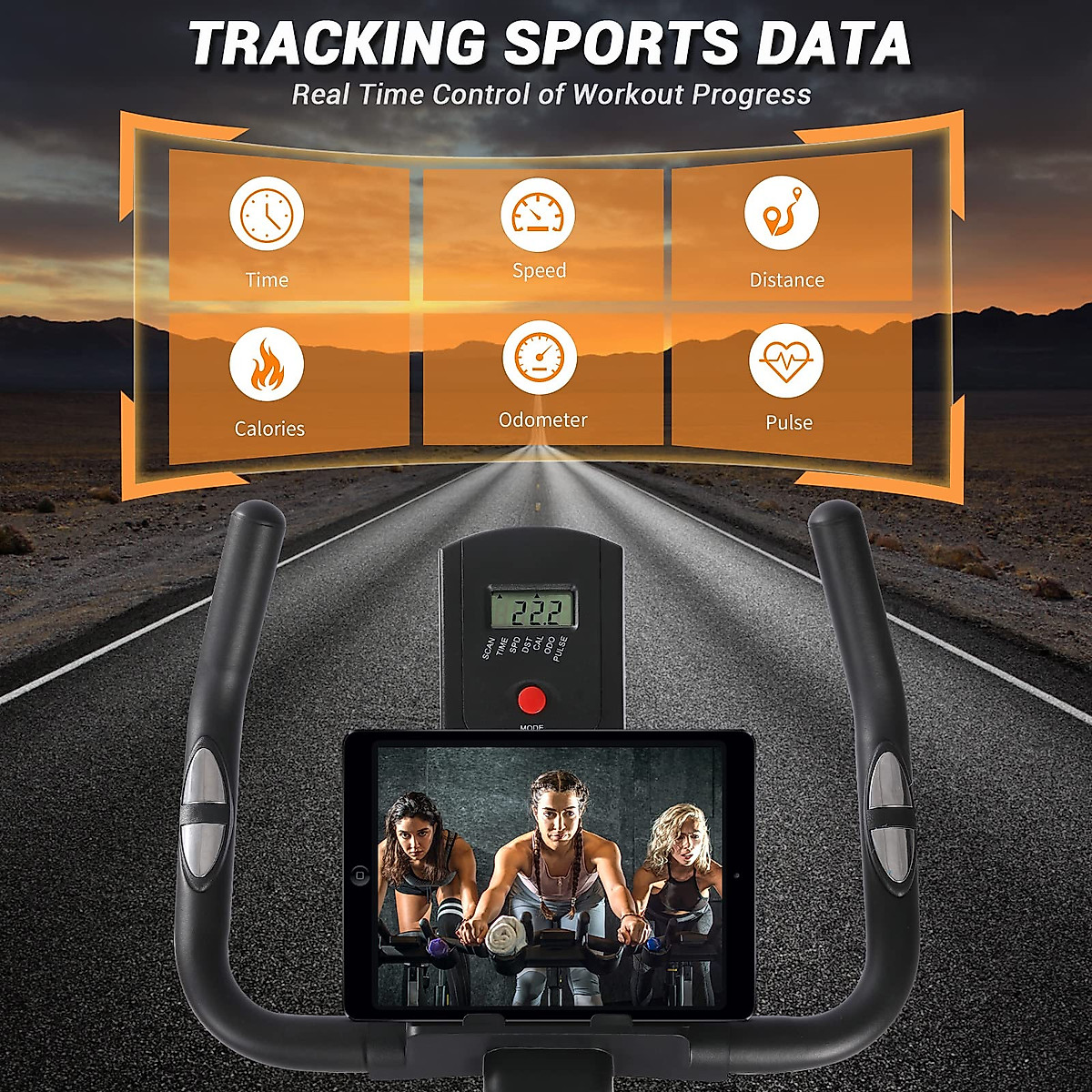 DMASUN Magnetic Resistance Exercise Bike, Indoor Cycling Bike Stationary, Cycle Bike with Comfortable Seat Cushion, Digital Display with Pulse