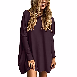 Stretch Tee Shirts Women Oversized T Shirts for Women Tunic Tops to Wear with Leggings Long Sleeve Fall Sweaters Dressy
