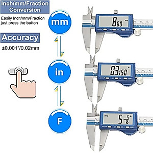 Digital Calipers, 6" Electronic Caliper Measuring Tool, Digital Micrometer with Large LCD Screen, Extreme Accuracy for Home/Industrail/Jewlery Measurement