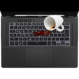 Keyboard Cover Skin for ASUS Rog Flow Z13 GZ301ZE GZ301ZA GZ301ZCRog Flow X13 GV301QH GV301RE GV301RC, 13.6 Inch Laptop, Rog Flow X16 GV601RW 16 inch Laptop- Black