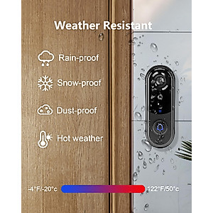 Doorbell Camera Wireless WiFi Video Doorbell Two-Way Audio Human PIR Motion Detection HD Security Camera Real-Time Video for iOS & Android Phone