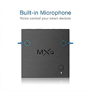 MXQ TV Cube Android 7.1 ATV TV Box with Build-in AI Speaker AI Assistant S905W Quard-core 2G+16G 4K up to 60fps T2R2 WiFi 2.4GHz/5GHz BT 4.2 Voice Control Smart TV Media Player for Home Entertainment