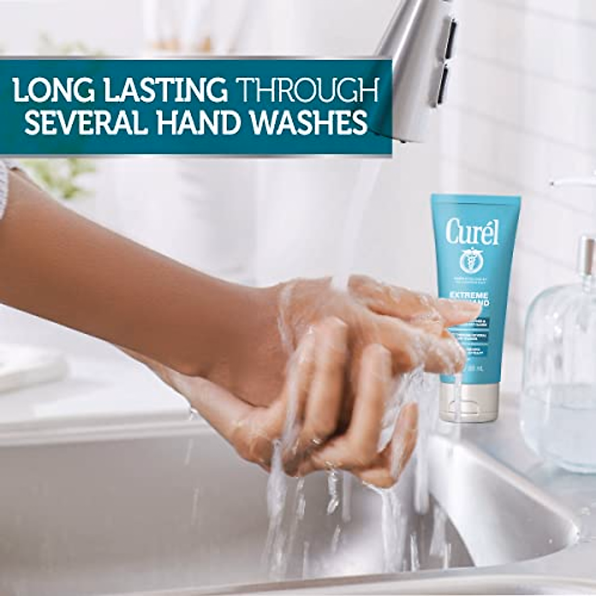 Curél Extreme Dry Hand Dryness Relief, Travel Size Hand Cream, Easily Absorbed Hand Cream for Long-Lasting Relief after Washing Hands, with Eucalyptus Extract, 3 Ounces