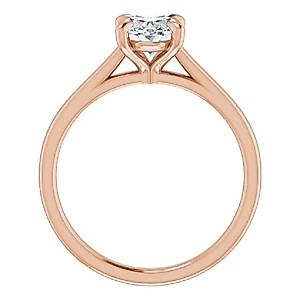 18K Solid Rose Gold Handmade Engagement Ring 2.00 CT Oval Cut Moissanite Diamond Solitaire Wedding/Bridal Ring Set for Women/Her, Perfect Ring Gift for Her