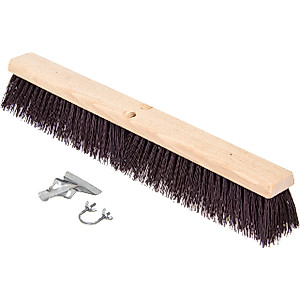 SPARTA Flo-Pac Plastic Floor Sweep, Crimped Sweep with Brace 24" for Cleaning, 24 Inches, Maroon