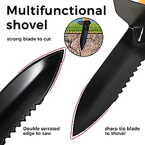 NUOSHIKE Metal Detector Digger Tools with Coin Probe, 7.48 inch Blade, Heavy Duty Serrated Edge Digger,Garden Knife with Sheath for Belt Mount