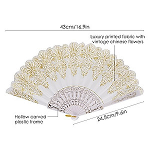 Innolife 5 PCS Spanish Folding Retro Pattern Hand Fan for Women