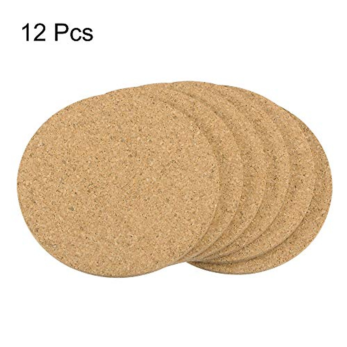 uxcell Cork Coasters Wooden Trivet Drinks Mats, Round 3.5 Inch Diameter, 0.12 Inch Thick for Home Bar Kitchen Restaurant Lab, Yellow, Pack of 12