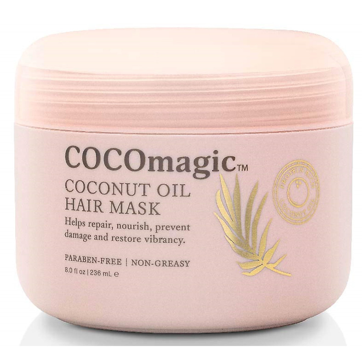 Cocomagic Coconut Oil Hair Mask - Repairs Damage, Prevents Frizz, Restores & Adds Shine | Protein Rich & Extra Hydrating | Paraben Free, Cruelty Free, Made in USA (8 oz)