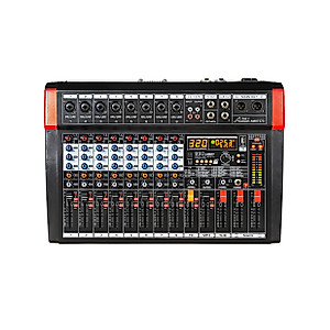 Audio2000'S AMX7373 Eight-Channel Audio Mixer with 320 DSP Sound Effects, Stereo Sub Out with Sub-Out Level-Control Fader, Level-Control Faders on All Channels, and USB/Computer Interface