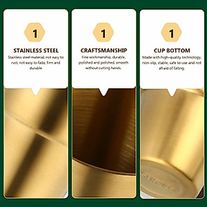 Cabilock Golden Drinking Cup Beer Water Wine Cup Stainless Steel Whisky Cup Shatterproof Drinking Cups Metal Drinking Glasses for Kids and Adults Gold 2