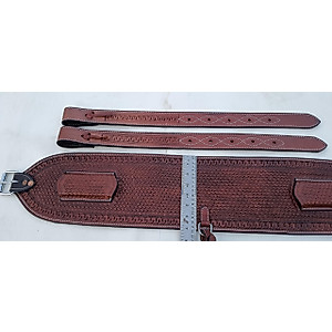 SHOWMEN CRAFT Western Horse Floral Tooled Leather Rear Flank Saddle Roper Back Cinch with Billets (Tan)