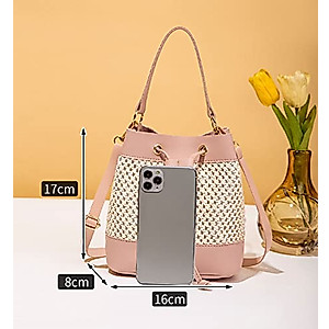Straw Bag for women Summer Beach Bag Woven Hobo Handbag Work Tote Bag Vacation Bucket Bag Crossbody Purse