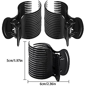Hot Roller Clips Hair Curler Claw Clips Replacement Roller Clips for Women Girls Hair Section Styling (12 Pieces, Black)