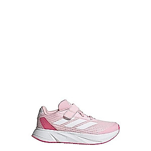 adidas Duramo SL Elastic Lace Sneaker, Clear Pink/White/Pink Fusion, 2 US Unisex Little Kid