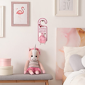 Qunclay Tooth Fairy Tooth Holder Tooth Fairy Door Hanger Bag Tooth Fairy Baby Teeth Keepsake Container for Lost Teeth Kids Boys Girl Milk Teeth Encourage Gift(Cute Style)