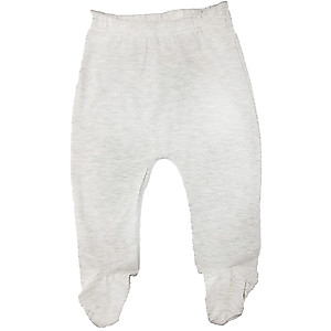123 Bear Baby Soft Cotton Spandex Pants with Feet (Gray- 4-Pack, 6-9 Months)