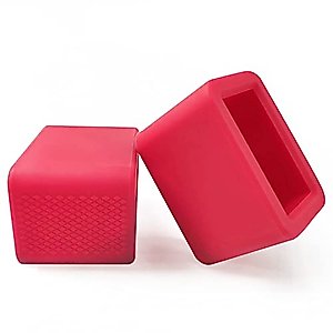 Leismy 2-Pack Car Seat Belt Buckle Holder, Car Seatbelt Buckle Guard (BPA Free), Durable Silicone Material, Seat Belt Holder Upright Your Seat Belt Receiver for Easy Access (Red)