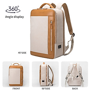 NOBLEMAN Business Smart Backpack Waterproof Laptop Backpack Travel Durable Daypack (beige)