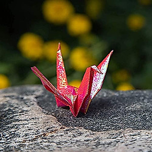 5Strings 75Pcs 5.9" Origami Paper Cranes Garlands Waterproof Iridescent Premade Origami Birds Streamer for Kids Birthday Rustic Wedding Valentine's Day Paper Birds Party Supplies (Multi Color, 5.9")