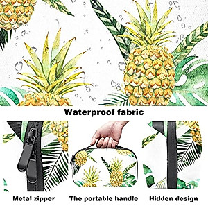 Travel Cord Organizer, Tech Organizer, Electronics Organizer, Cable Organizer Bag, Tropical Fruit Pineapple Palm Leaves Modern