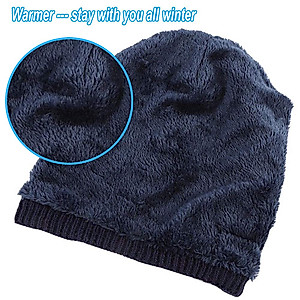 Wireless Beanie Hat with Headphones Smart Beanie Headset Winter Hats Warm Musical Cap 5.0 Headphone Built-in Mic Handsfree for Skiing Skateboarding Jogging for Men Women Boys Girls Blue