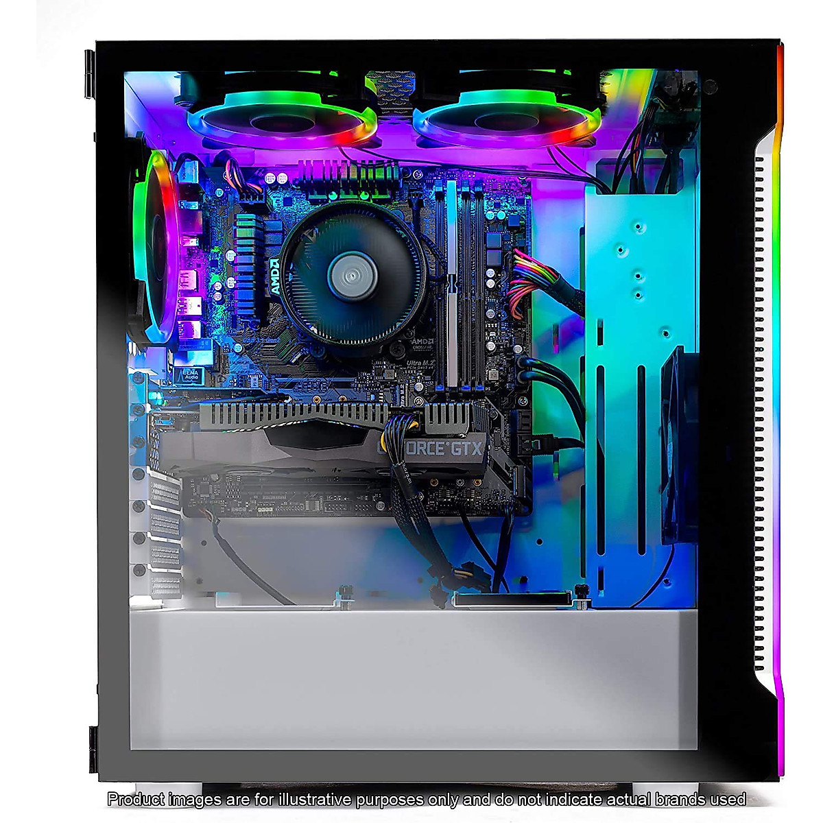Skytech Archangel Gaming Computer PC Desktop – RYZEN 5 2600X 6-Core 3.6 GHz, GTX 1660 6G, 500GB SSD, 16GB DDR4 3000MHz, RGB Fans, Windows 10 Home